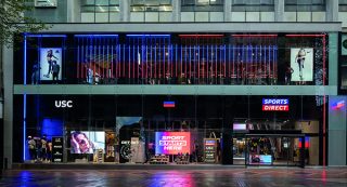 Structural glass shopfront at the new Sports Direct flagship store in ...